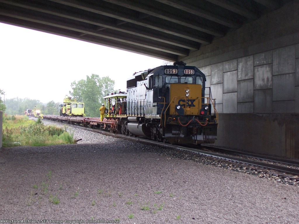 CSX 8053 Is Parked Out Of The Rain While Equipment Is Loaded On D006-20